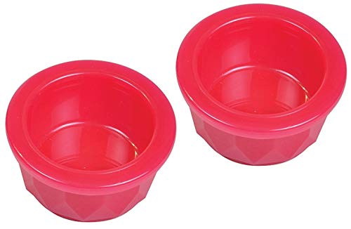 Van Ness 2 Pack of Translucent Heavyweight Crock Dishes, Midget, for Small Pets, Assorted Colors2