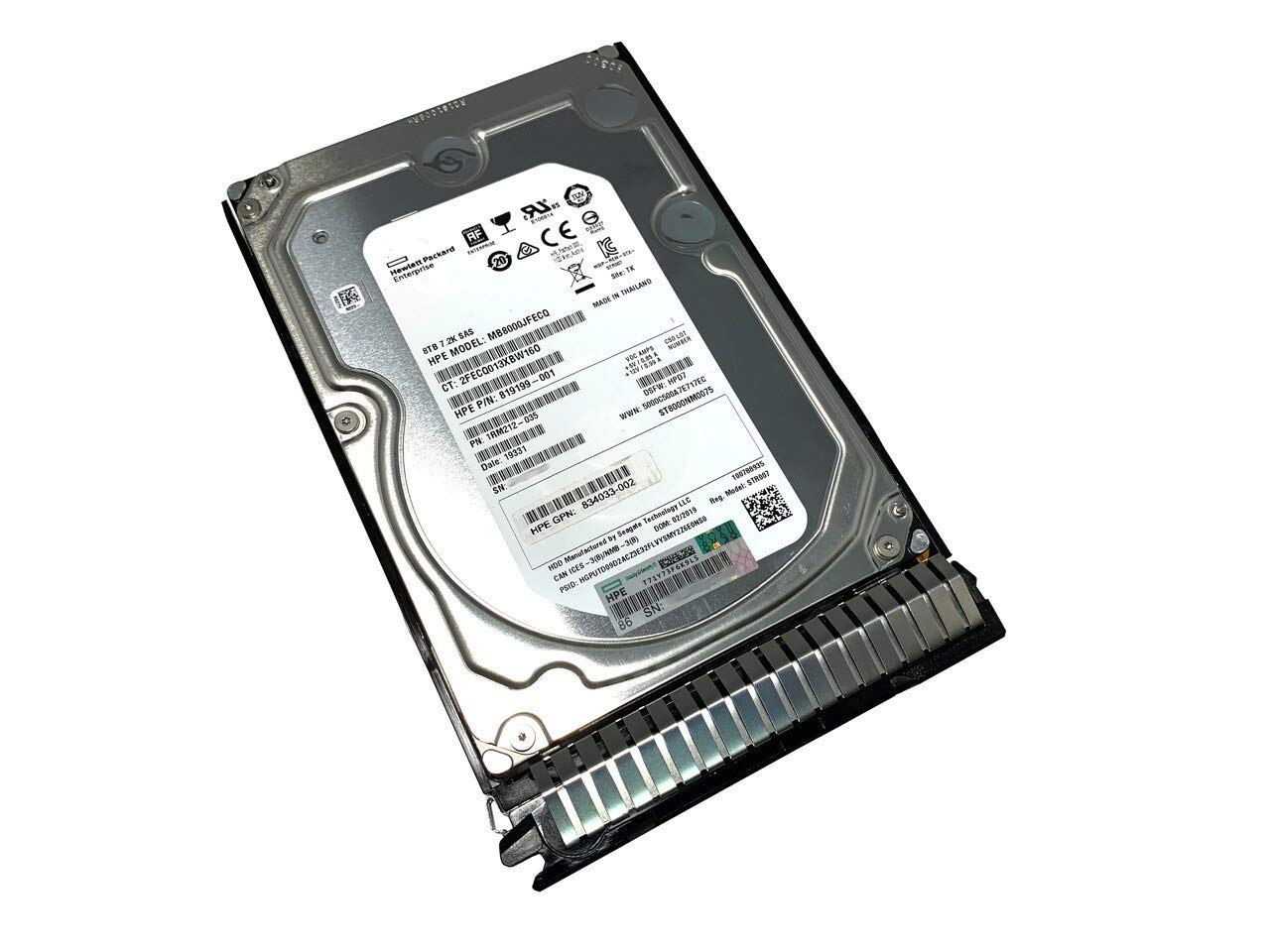 HPE 819201-B21 8TB 12G SAS 7.2K LFF 512E SC MDL Hard Disk Drive