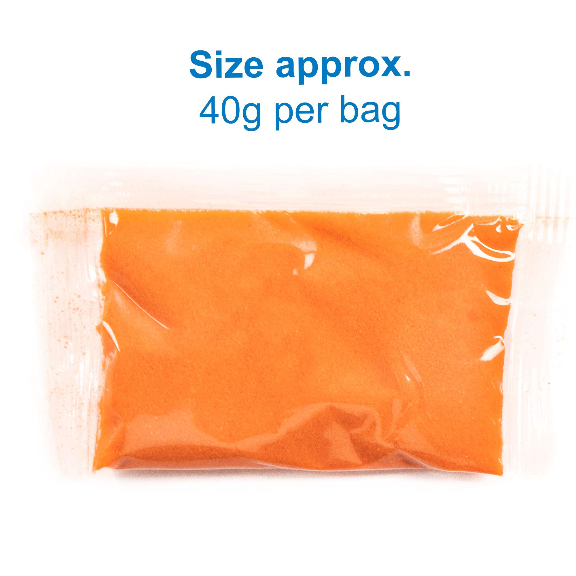 Baker Ross-AG211 Mini Bags of Coloured Sand for Kids Art Supplies, Crafts & Textured Paint Effects (Pack of 12 x 40g), 40H, Assorted 12 Pack