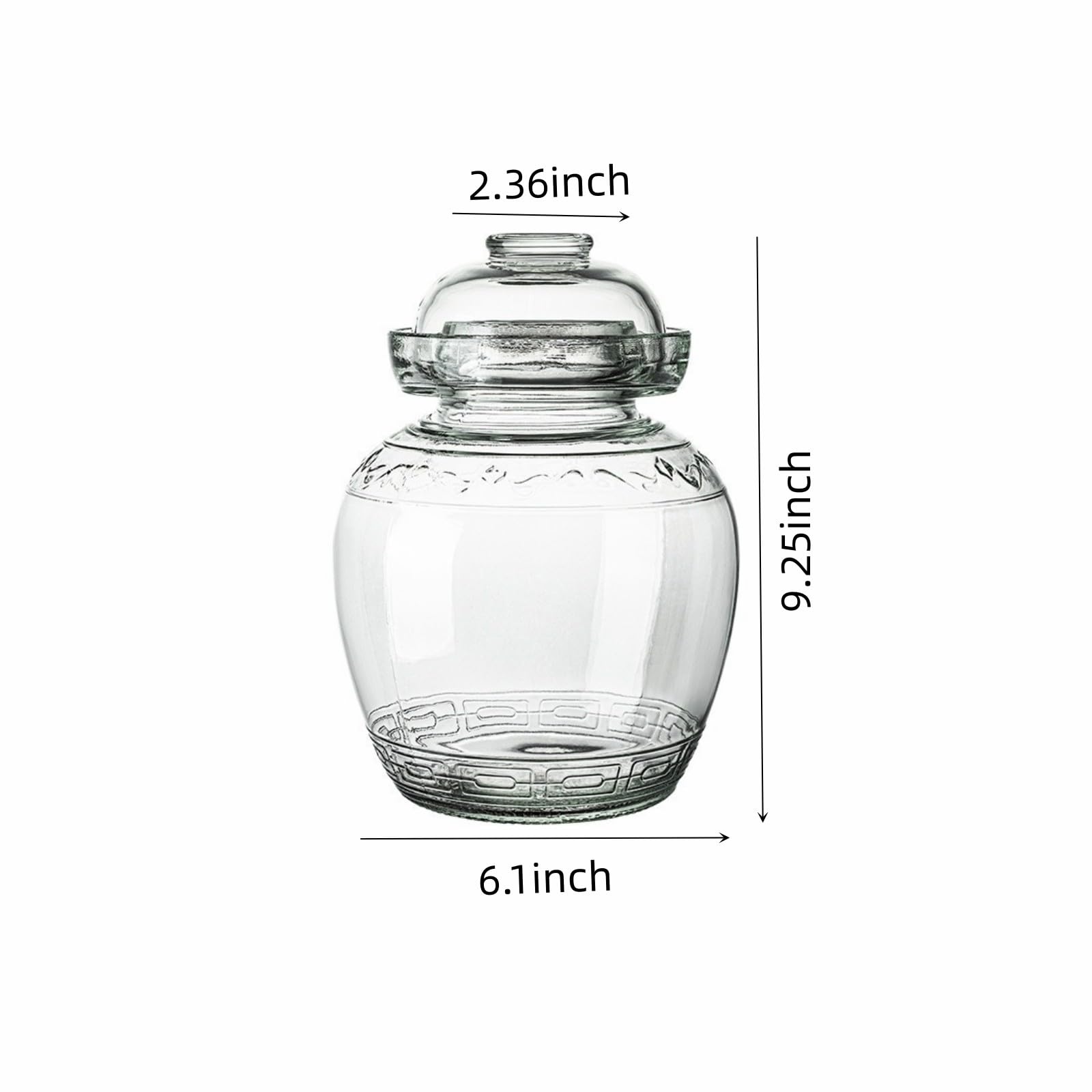 Qunine Glass Pickle Jar 2.5L Fermentation Jar Crock, Traditional Fermentation Jar Canning Jar Kimchi Containers with Water Seal Airlock Lid for Fermenting Pickles, Wine Brewing, Sauerkraut and