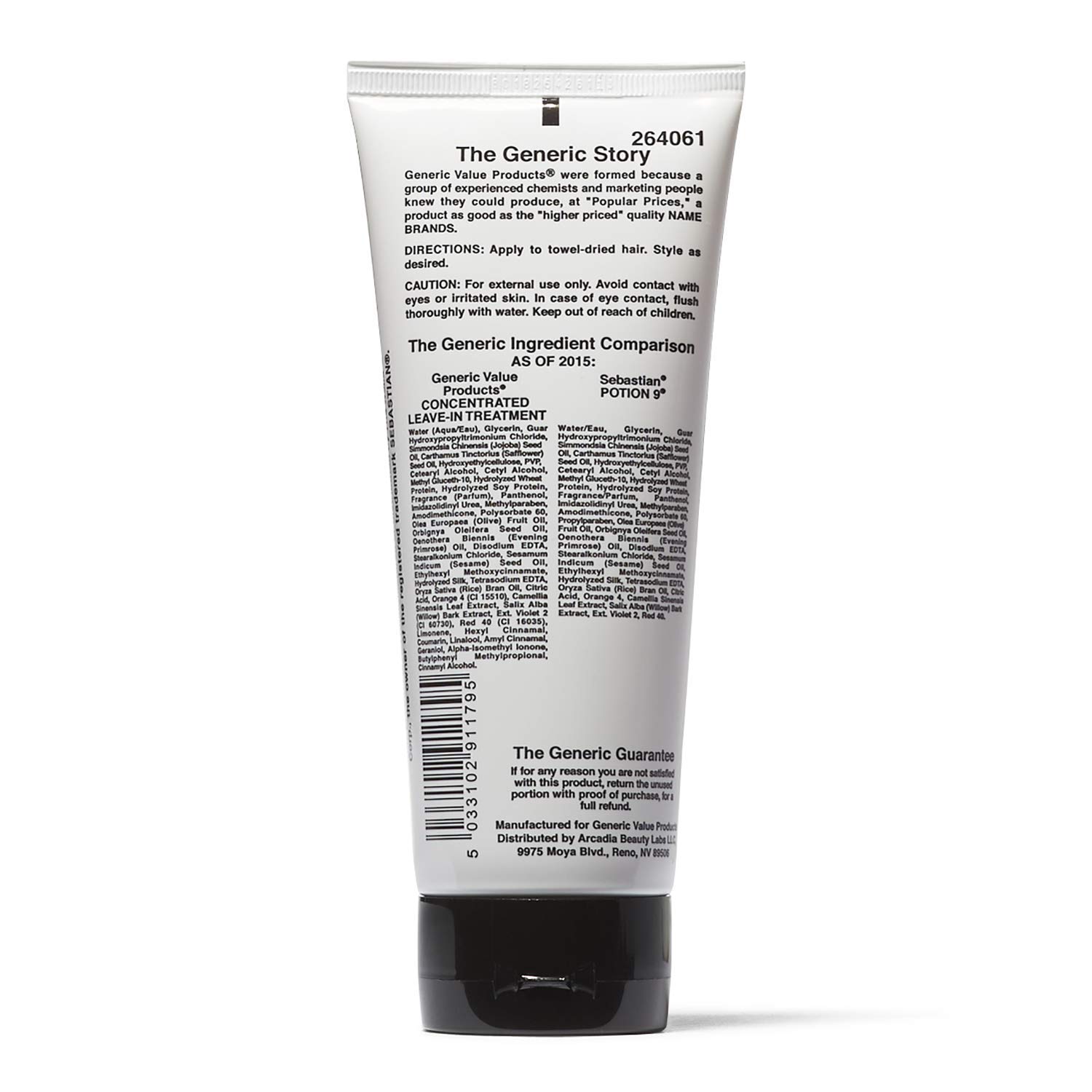 Generic Value Products Concentrated Leave-In Conditioner Treatment, Nourishes, Revitalizes, Repairs Damaged Hair, 6.8 Oz