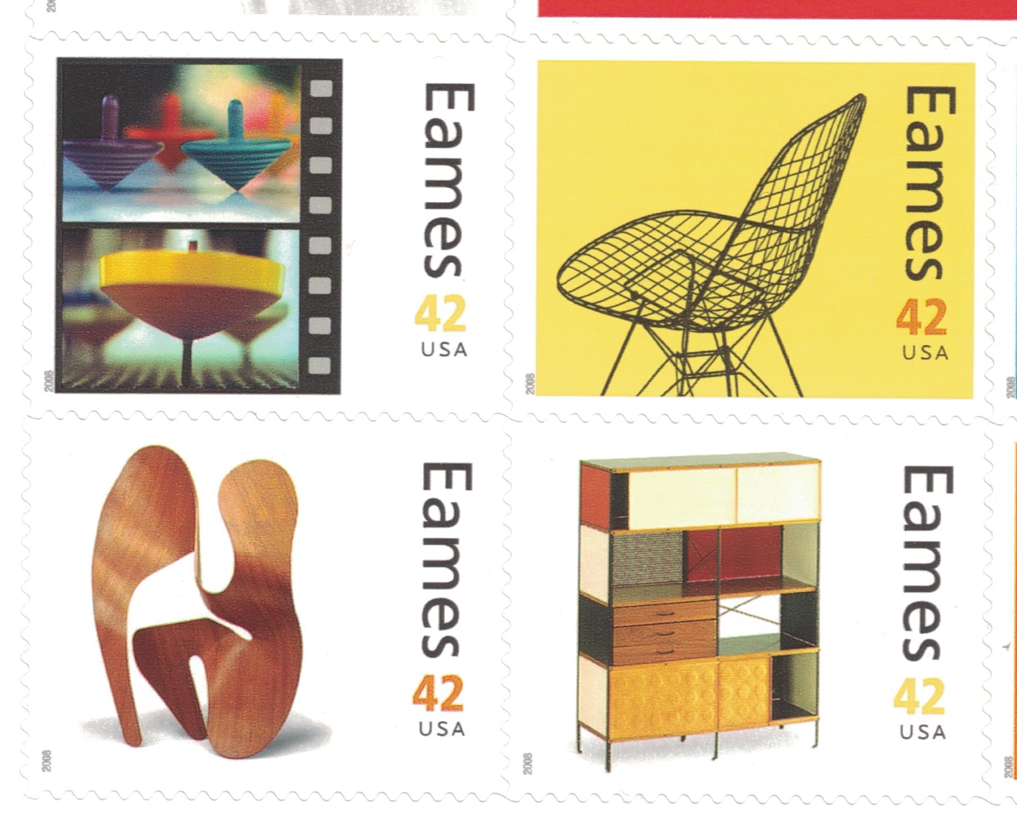 Charles and Ray Eames Collectible Sheet of Sixteen 42 Cent Stamps Scott 4333 By USPS
