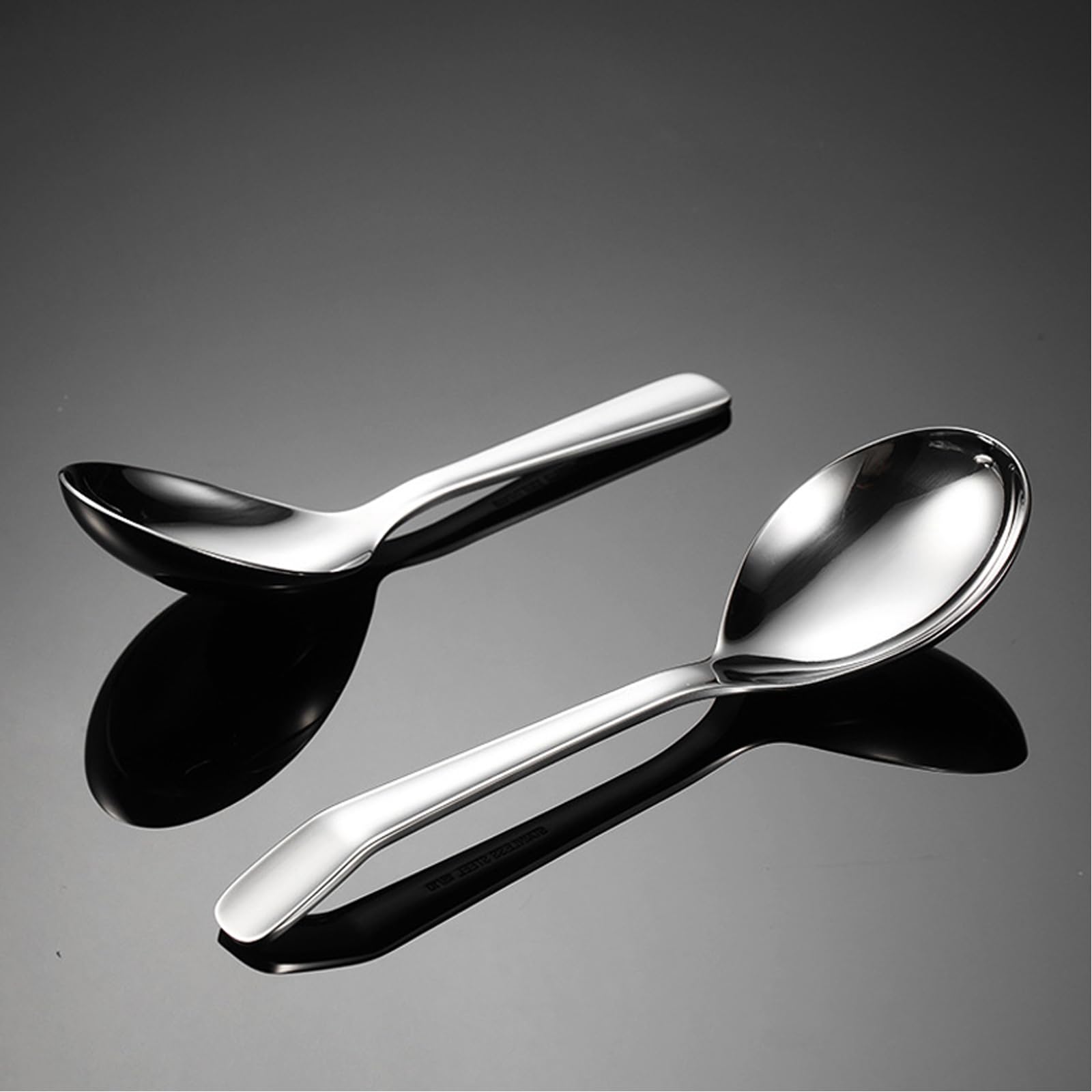 ZDFQly 6.7 Inches Soup Spoons, 2 Pieces Premium 18/10 Stainless Steel Table Spoons, Deep Bowl, Perfect for Pho, Ramen, Noodles, Wonton, Dumpling, Rice, Silver, Dishwasher Safe