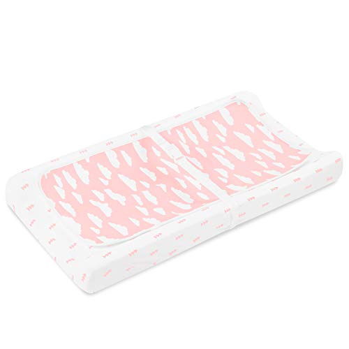 Changing Pad Cover β Premium Baby Changing Pad Covers 4 Pack β Girl Changing Pad Cover β Pure Jersey Machine Washable Pink and White Changing Table Cover β Diaper Changing Pad Cover Sheets