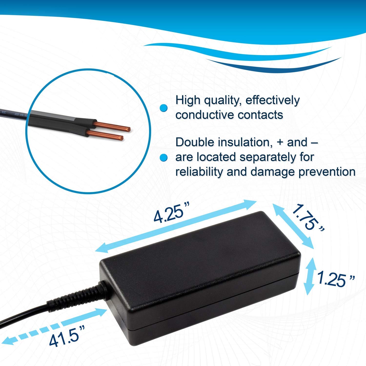 HQRP 19V AC Adapter Compatible with Petsafe Wireless Pet Containment System Transmitter RFA-374 PIF-300 650-231 Radio-Systems Power Supply Cord Adaptor Charger