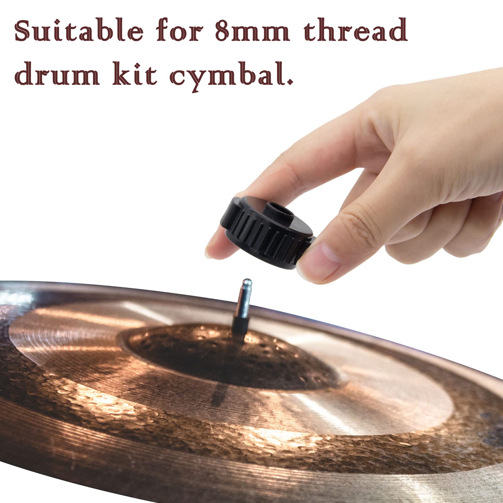 6 Pack Plastic Cymbal Nuts 8mm Quick-Set Cymbal Mate for Percussion Drum Kit, Quick Release Nut for Percussion Replacement Parts Accessories