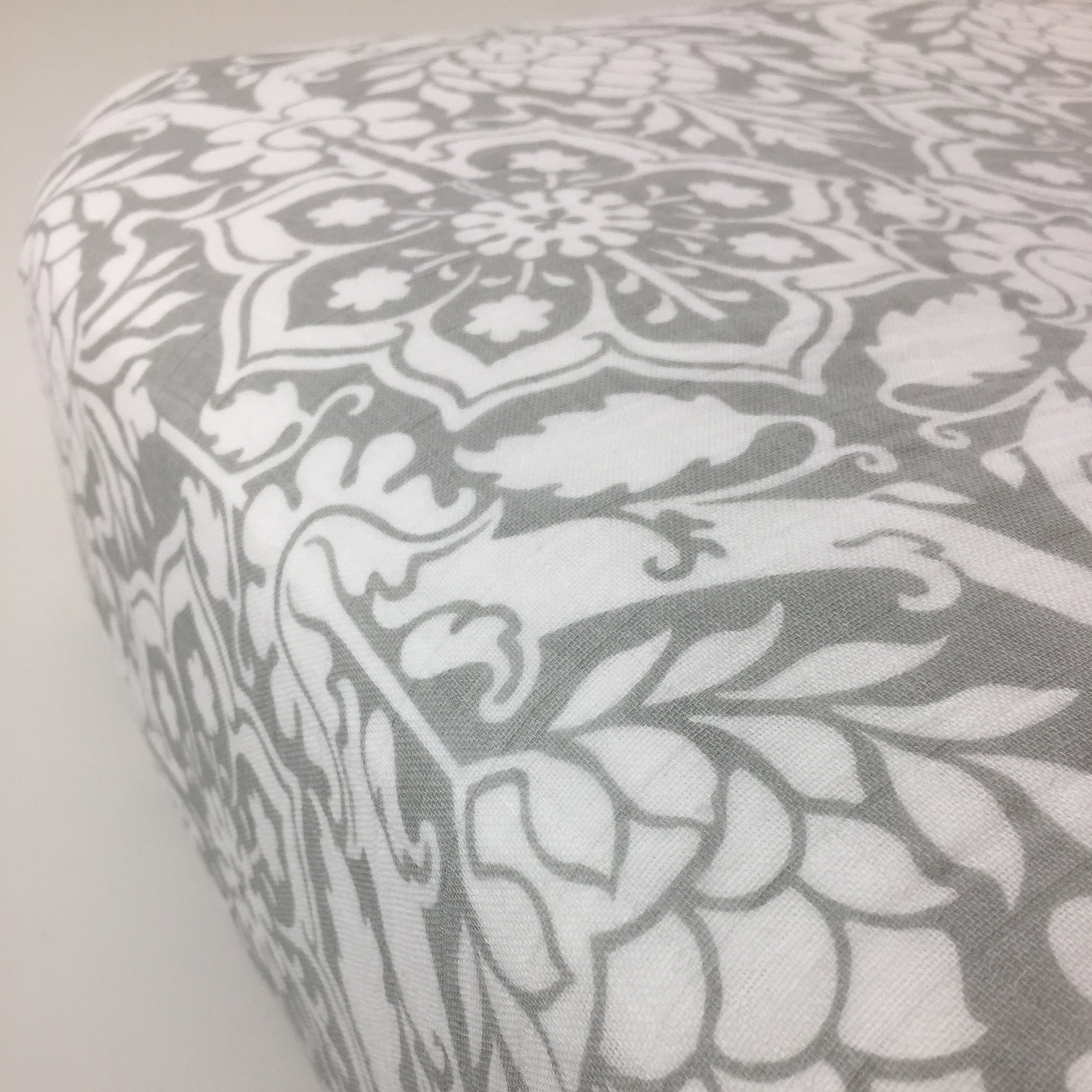 Floral Dark Gray Muslin Fitted Crib Sheet