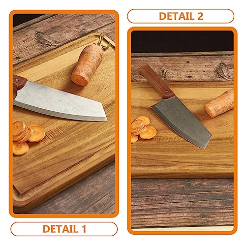 Kichvoe Wood Cutting Board Paddle Charcuterie Boards Kitchen Chopping Boards Food Tray Cheese Bread Pizza Snack Serving Plate for Meat Vegetables Fruit Bread 40X30X2cm