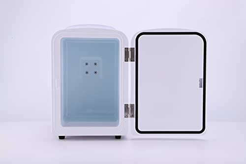 KOUDERA 4L Mini Portable Compact Personal Fridge Cooler and Warmer with AC DC Power, Small Refrigerator for Skincare, Breast Milk - Home and Travel- Gift - Freon-Free and Eco Friendly, White.