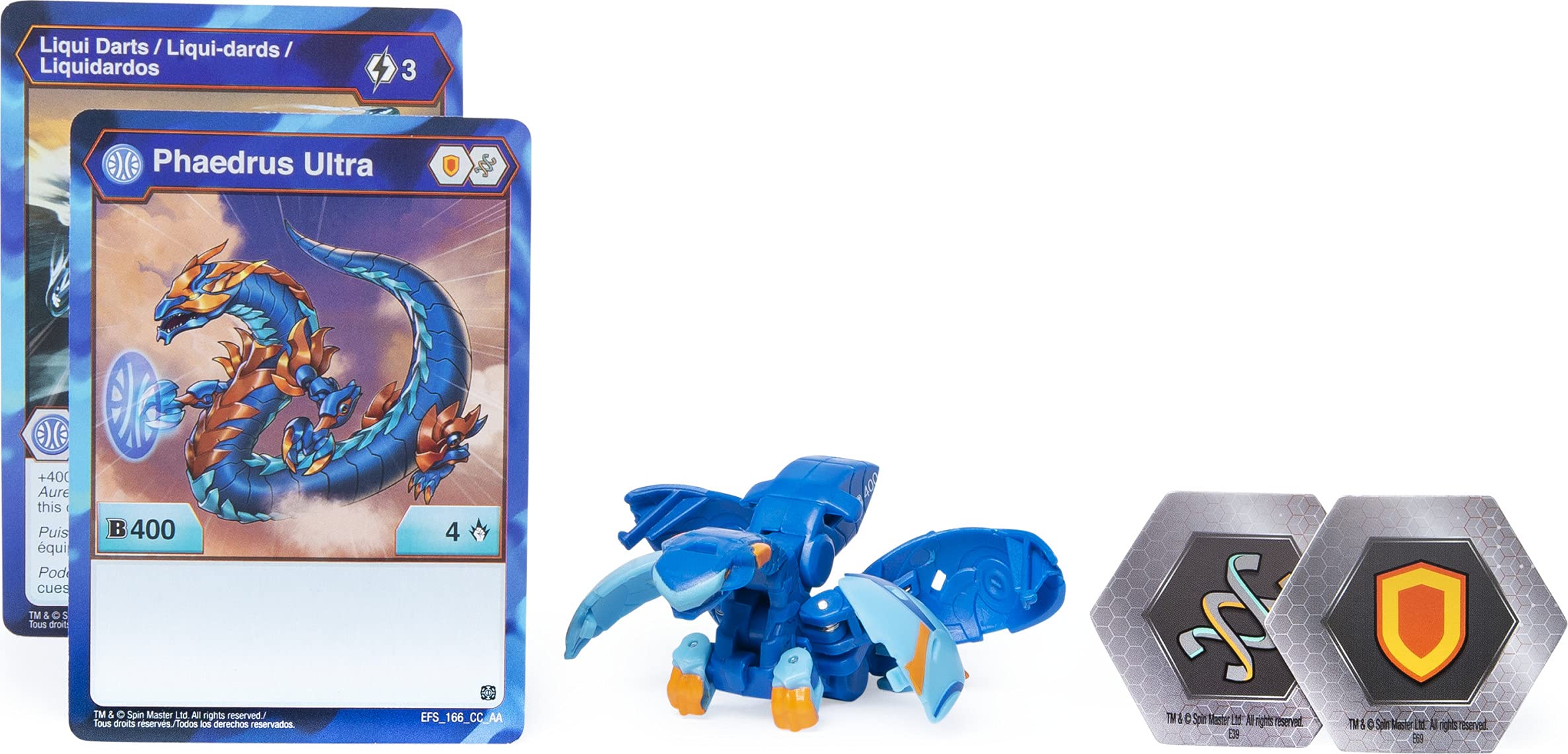 Bakugan Ultra, Aquos Phaedrus, 3-inch Collectible Action Figure and Trading Card, for Ages 6 and Up