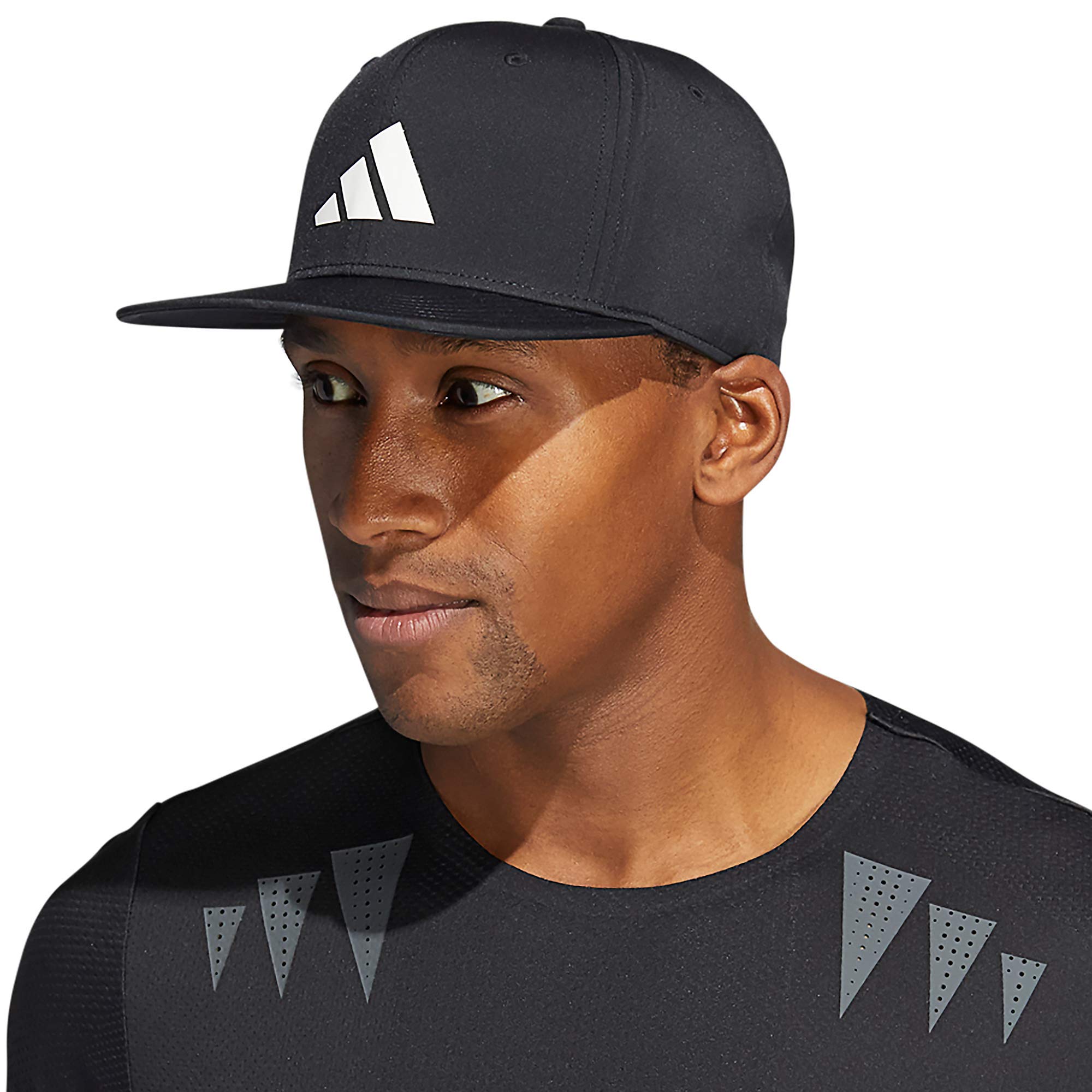adidas Men's Three Bar Structured Snapback Adjustable Fit Cap, Grey Six/Black/Grey Four, One Size