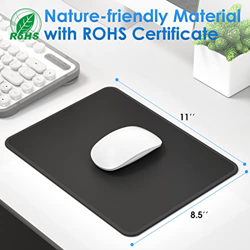 KTRIO 10 Pack Mouse Pad, Small Mouse Pads with Stitched Edges, [30% Larger] Mousepads Bulk Non-Slip Rubber Base, Waterproof Mouse Pad for Computers, Gaming, Office & Home, 11 x 8.5 x 0.12in, Black