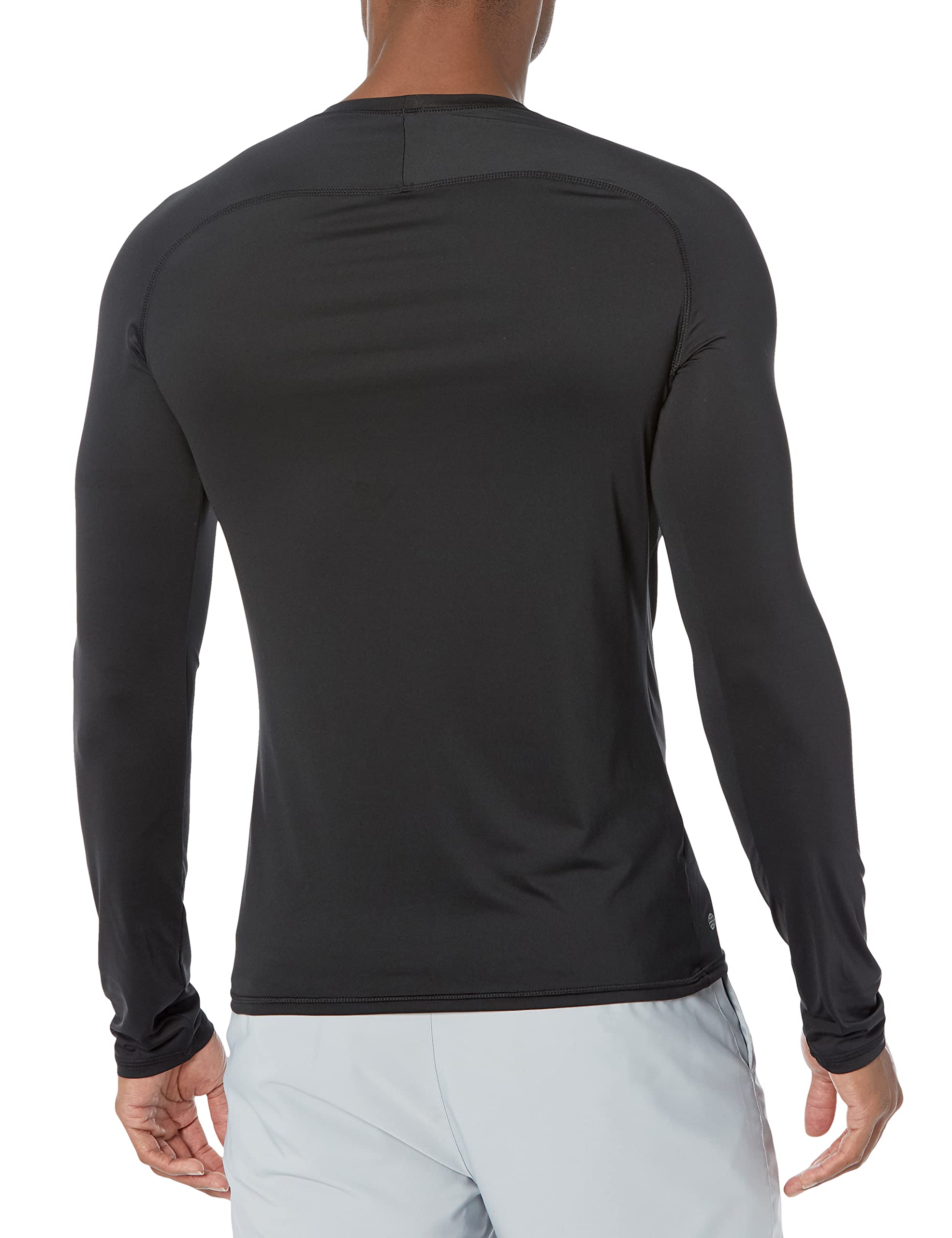 adidas Men's UPF Base Layer Long Sleeve Top, Black, Large
