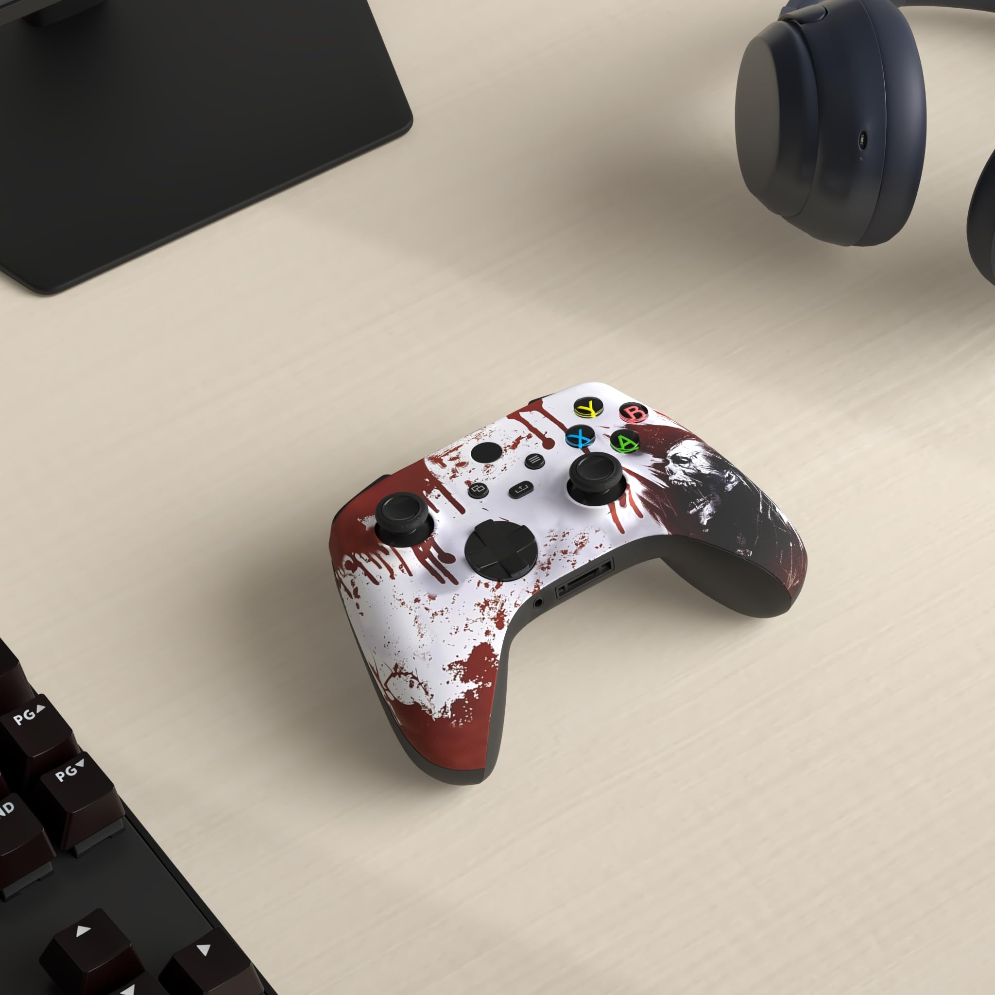 Custom Controllerzz Wireless Controller for Microsoft Series X/S & One - Custom Soft Touch Feel - Custom Series X/S Controller (X/S Bloody Zombie)