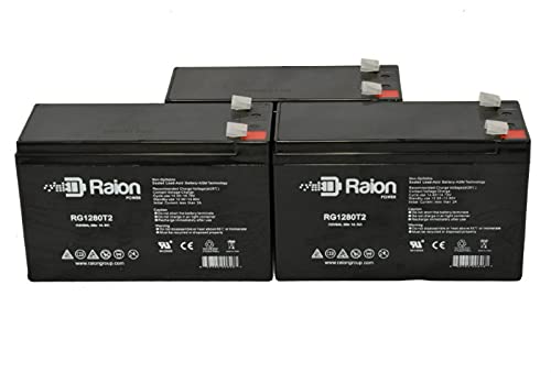 Raion Power RG1280T2 12V 8Ah Upgraded Replacement UPS Backup Battery for Tripp Lite SMART1500-3 Pack