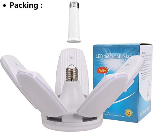 RGZZUP 6PACK LED Garage Lights,E26 100W Deformable Led Garage Ceiling Lighting 10000LM E26/E27 Daylight 6000K LED Ceiling Lights Adjustable Led Garage Light Extended Base for Garage,Warehouse