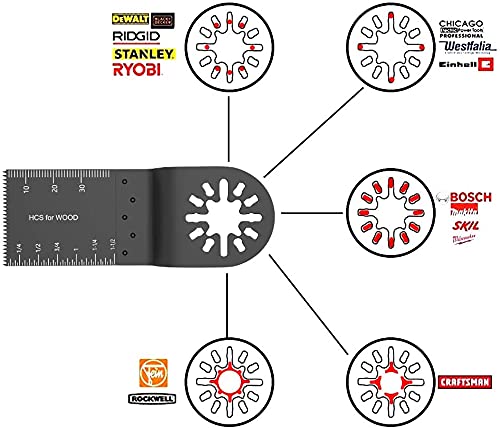66 Pack Oscillating Saw Blades Kit, Metal Wood Cutting Oscillating Quick Release Mix Multi Function Multitool Blades Compatible with Makita, Bosch, Dremel, Multimaster, Dewalt, Black&Decker