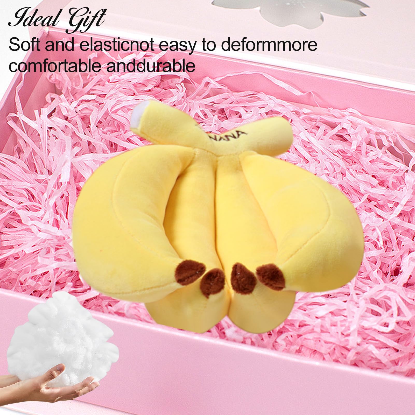 AUCOOMA Banana Plush Pillow Yellow Bananas Plush Stuffed Toy Cushion Hugging Pillow 9.8"