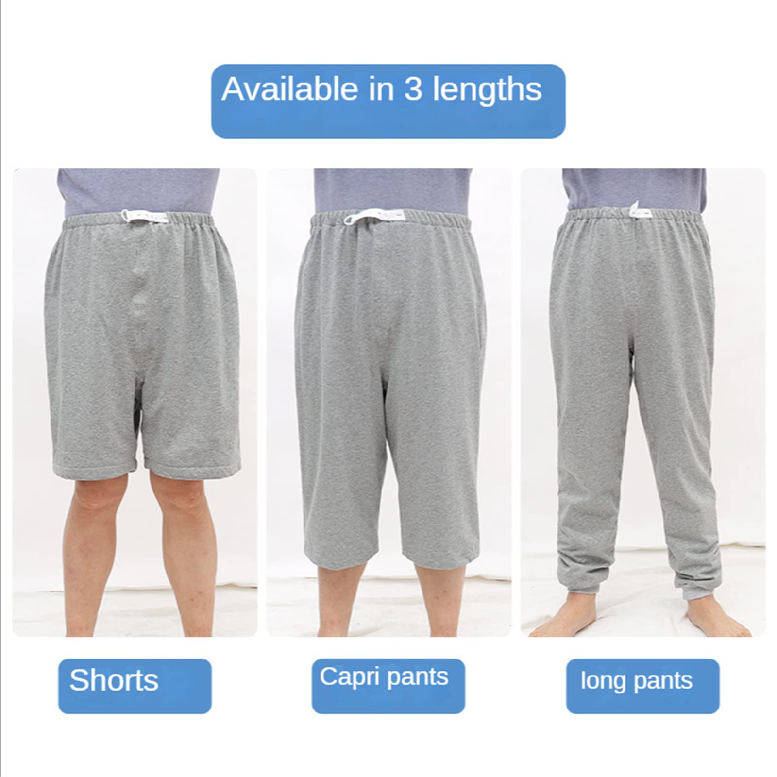 ANPIOX Reusable Adult Diaper Pants Washable Diapers Shorts Incontinence Care Pants Anti-Bed-wetting Impermeable Elderly Long Pants Breathable,C,S