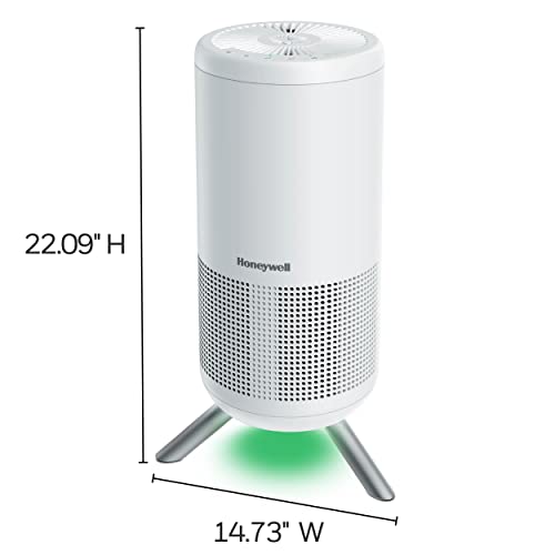 Honeywell Designer UltraQuiet Technology HEPA Air Purifier Tower, Medium-Large Room (190 sq ft) White β Features Intelligent Auto Mode - Wildfire, Smoke and Airborne Allergen Air Purifier, HPA830