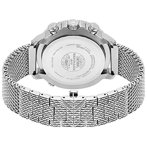 Citizen Men's Promaster Navihawk A-T Eco-Drive Pilot Watch, Atomic Timekeeping, Chronograph, Power Reserve Indicator, Luminous Hands and Markers, Anti-Reflective Crystal, Stainless (Model: JY8030-83E)