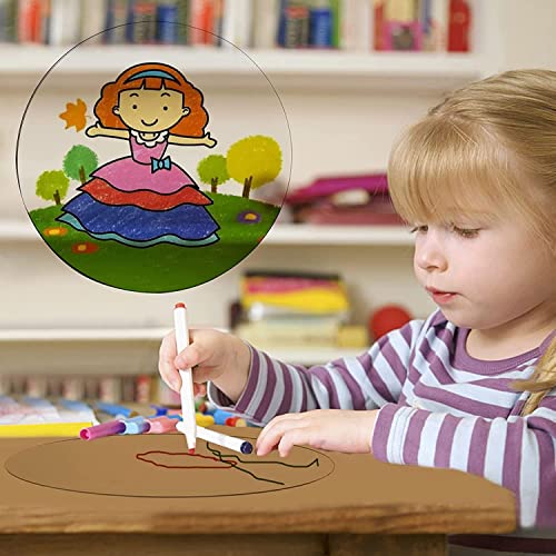 DARENYI 5Pcs Clear Acrylic Plexiglass Sheet Disc, 8 inch Dia Transparent Plexiglass AcrylicPanels 0.07' Thick Round Plexiglass Plastic Sheet Acrylic Circle Board for Craft Painting Signs DIY