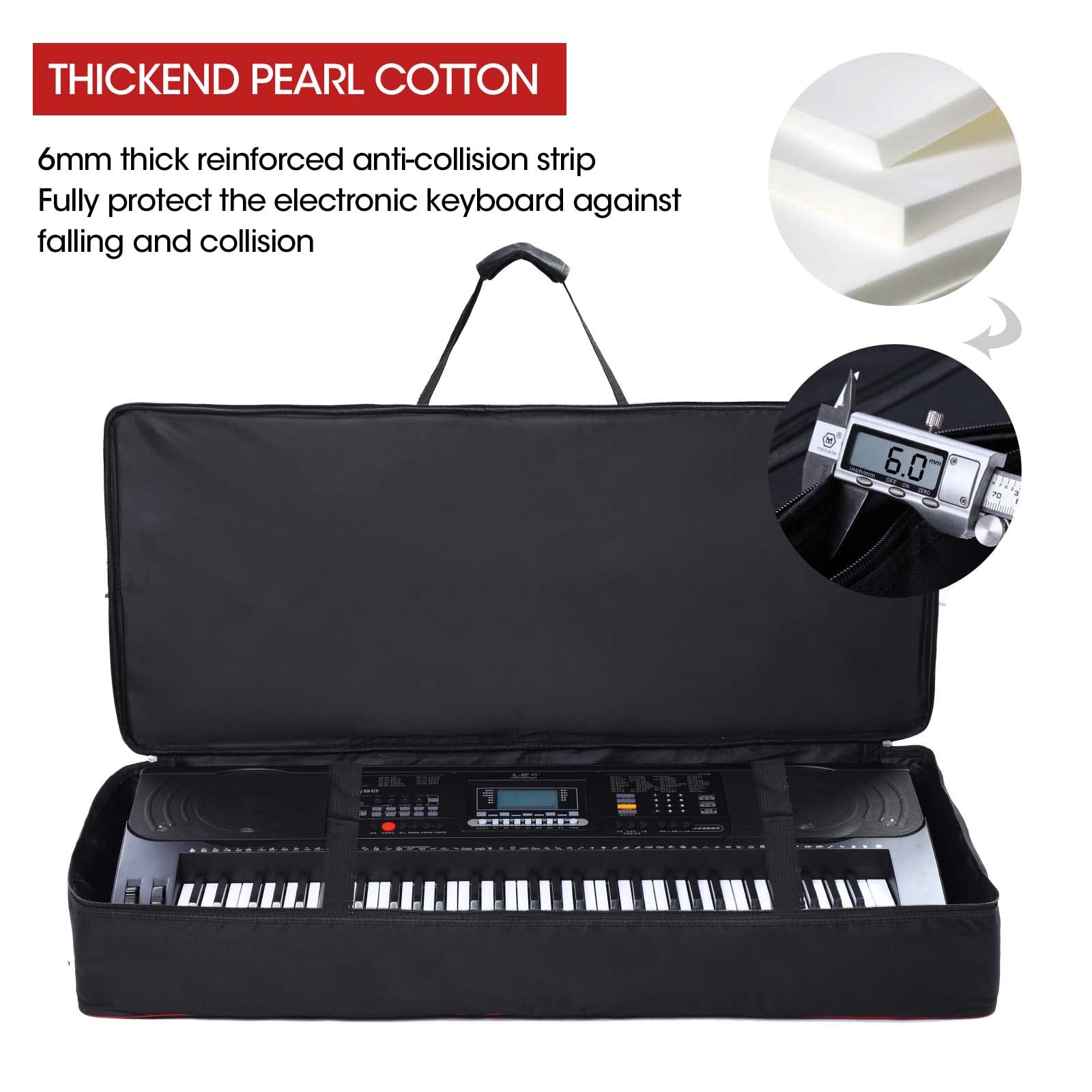 61 Keys Keyboard Case, Portable Padded Keyboard Case, 600D Waterproof Durable Oxford Cloth Keyboard Gig Bag Inside Padded Full Coverage Protection Size40.2"x17.3"x5.9"…