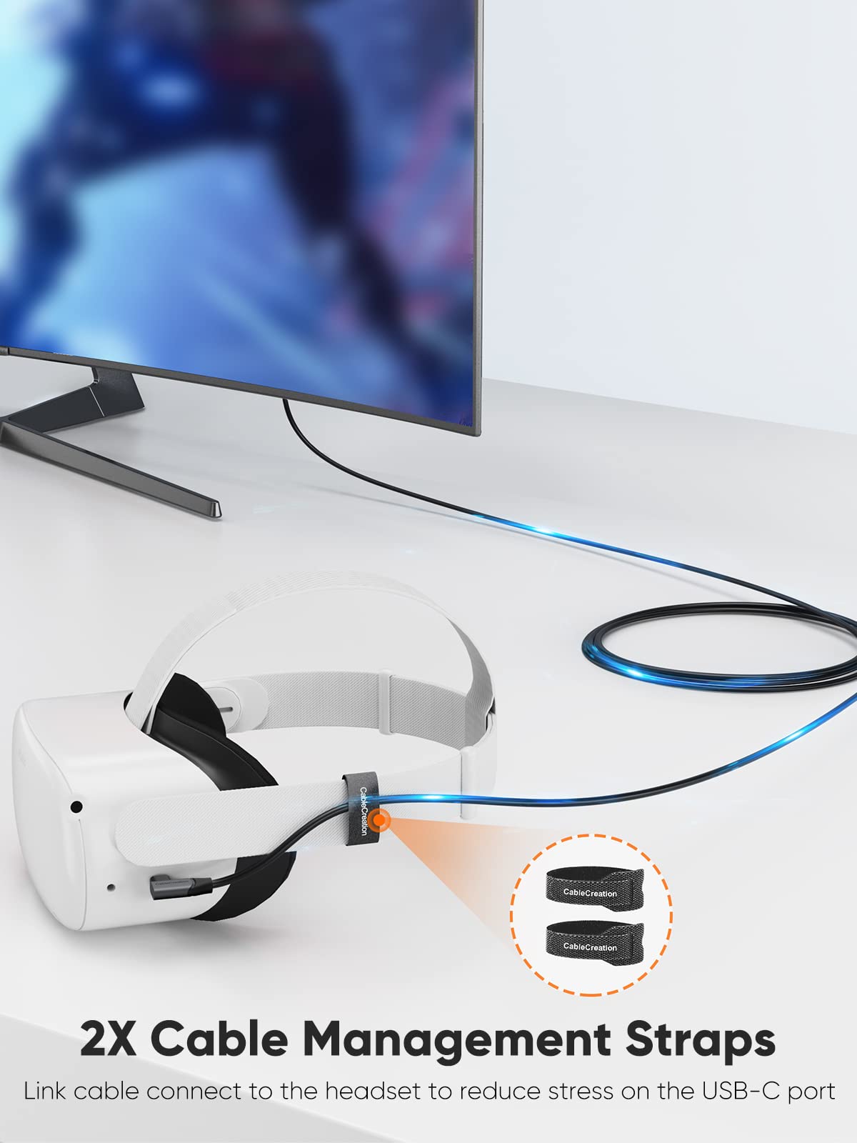 CableCreation 16FT Link Cable Compatible with Meta Quest Pro/Quest3/Quest2/Pico4, USB to USB C 3.1 Cable 5Gbps Highly Speed VR Headsets Accessories Gaming PC Link Cable 5 Meters