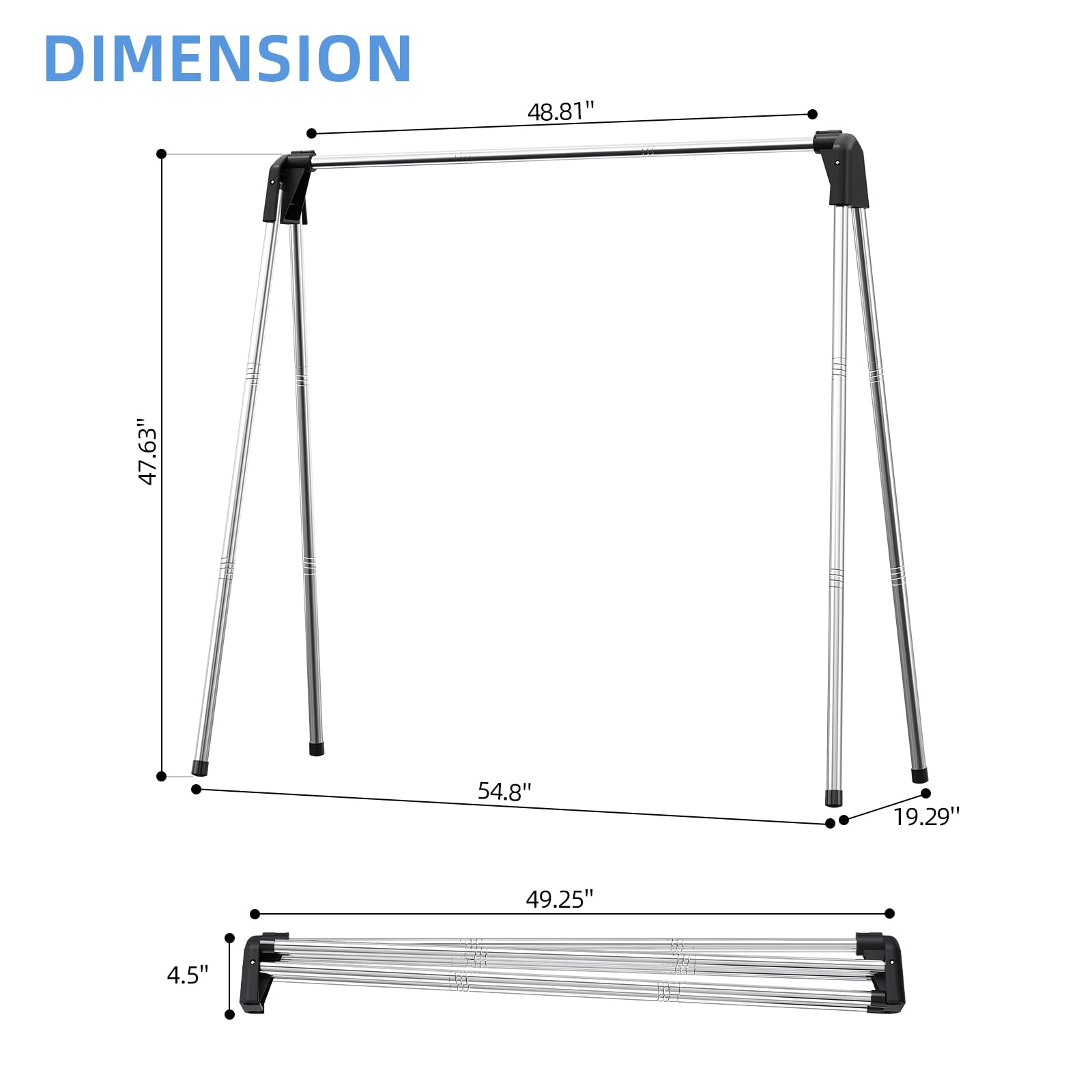 APEXCHASER Clothes Drying Rack - Efficient Laundry Rack, Collapsible Clothing Rack, Foldable Clothes Drying Rack, Heavy Duty Stainless Steel Clothes Rack