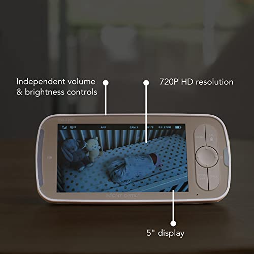 Infant Optics DXR-8 PRO Video Baby Monitor, 720P HD Resolution 5" Display, Patent-Pending A.N.R. (Active Noise Reduction), Pan Tilt Zoom, and Interchangeable Lenses