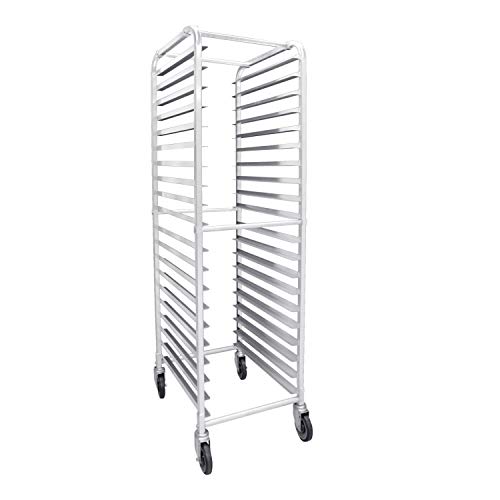 Excellante ALSPR020 20-Tier Pan Rack with 4 Casters (2 Locking, 2 Regular) 20 1/4" x 26" x 69 1/4", Kockdown, NSF, Comes in Set