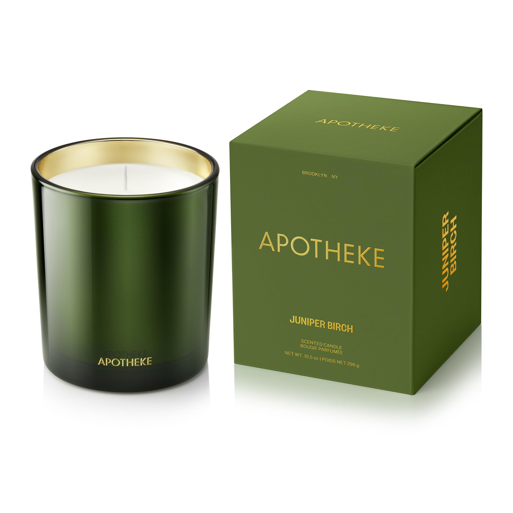 Apotheke Scented Candles for Home, Juniper Birch - 12.5 oz Long-Lasting Premium Luxury Soy Wax Jar Candle, 70-80 Hours Burn Time - Notes of Crisp Juniper Berry & Fresh Fir Balsam
