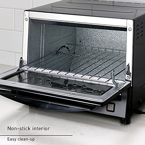 Panasonic NB-G110P-K Toaster Oven FlashXpress with Double Infrared Heating and Removable 9-Inch Inner Baking Tray, 1300W, 4-Slice, Black