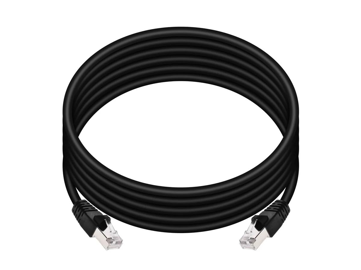 Monoprice - 124360 Cat6A Ethernet Patch Cable - Network Internet Cord - RJ45, 550Mhz, STP, Pure Bare Copper Wire, 10G, 26AWG, 10ft, Black