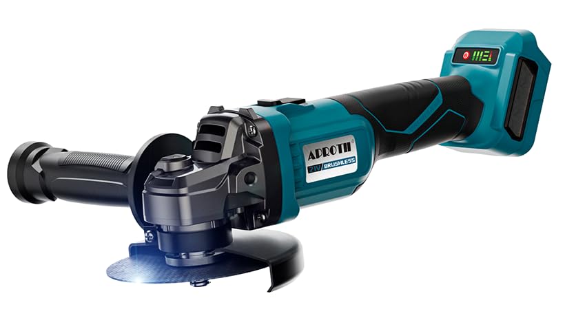 APROTII 4-1/2" Cordless Angle Grinder for Makita Battery, 10000RPM Brushless Power Angle Grinder with Lock-on Design, 3-Speed&Handle, Cordless Electric Grinder for Metal Cutting & Grinding, Bare Tool