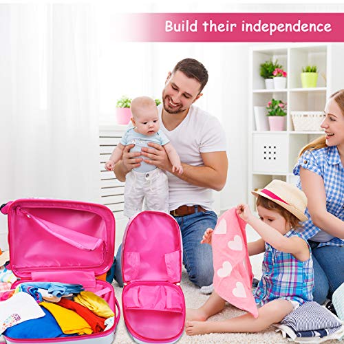 Goplus 2PC Kids Luggage, 12" & 16" Kids Carry On Luggage Set, Lightweight Spinner Suitcases for Boys and Girls (Owl)