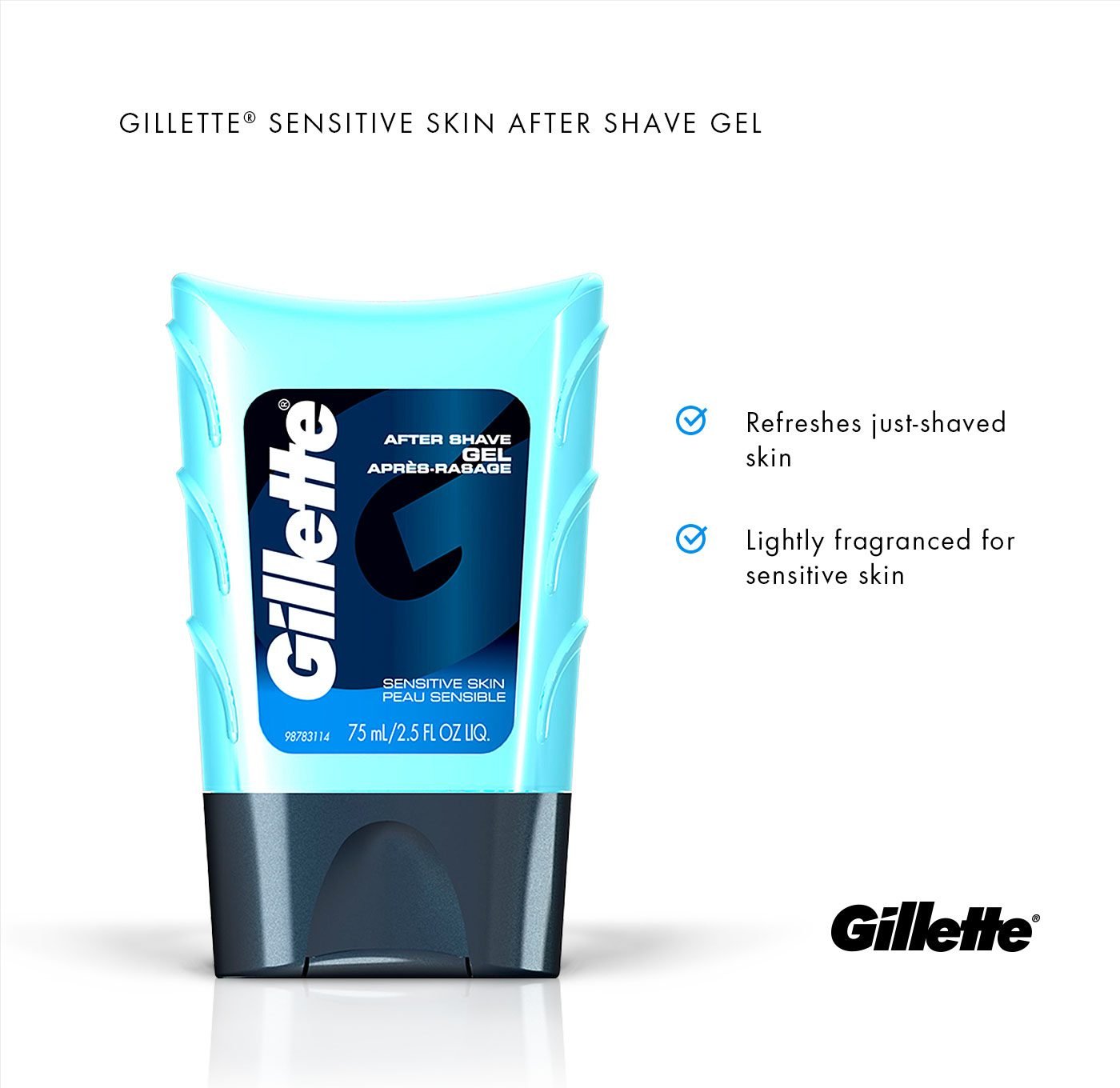 Gillette After Shave Gel Sensitive Skin - 2.5 oz