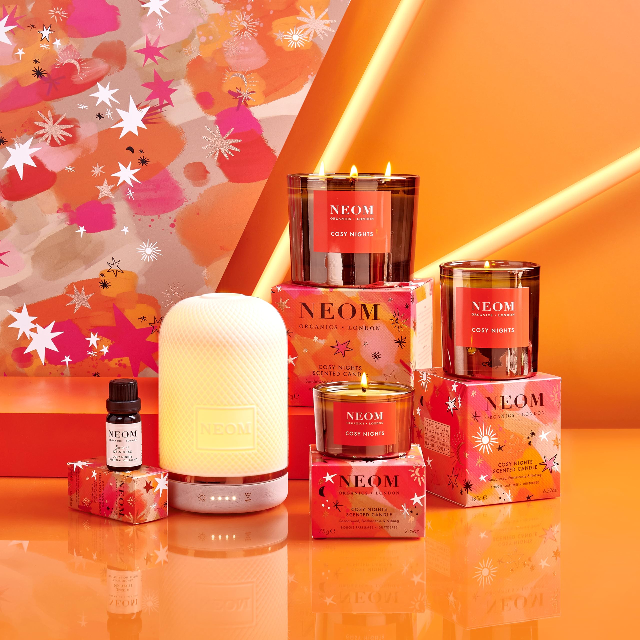 NEOM- Cosy Nights Luxury Scented Candle | Sandalwood, Frankincense & Nutmeg | Essential Oil Aromatherapy Candle | Gift… (Travel Size)