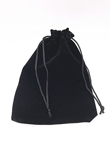 Lady Seven 6pcs 7" X 5" Velvet Cloth Jewelry Pouches/Drawstring Bags (Black)