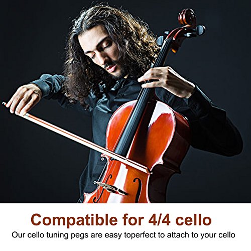 Cello Tuning Peg, 4pcs Ebony Wood Cello Peg 4/4 Cello Musical Instruments Accessories