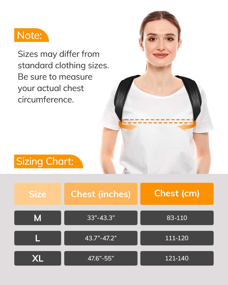 AEVO Compact Posture Corrector for Men and Women, Adjustable Upper Back Brace for Clavicle Support, Neck, Shoulder, and Back Pain Relief, Invisible Comfortable Back Straightener, M