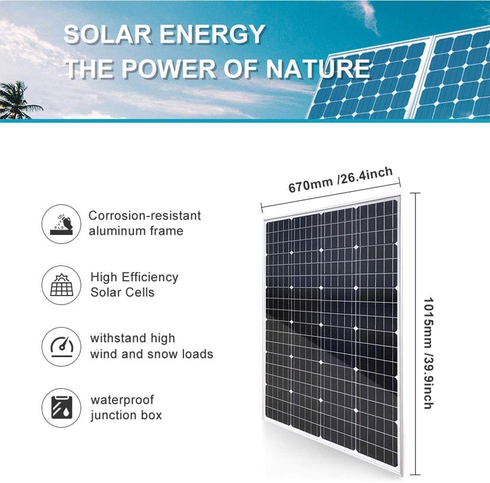 AUECOOR 640W Solar Wind Kit Hybrid System: 2pcs 120W Mono Solar Panels + 400W Wind Turbine Generator + Hybrid Controller for RV, Camping, Boat, Caravans, 12V/24V Battery Charging