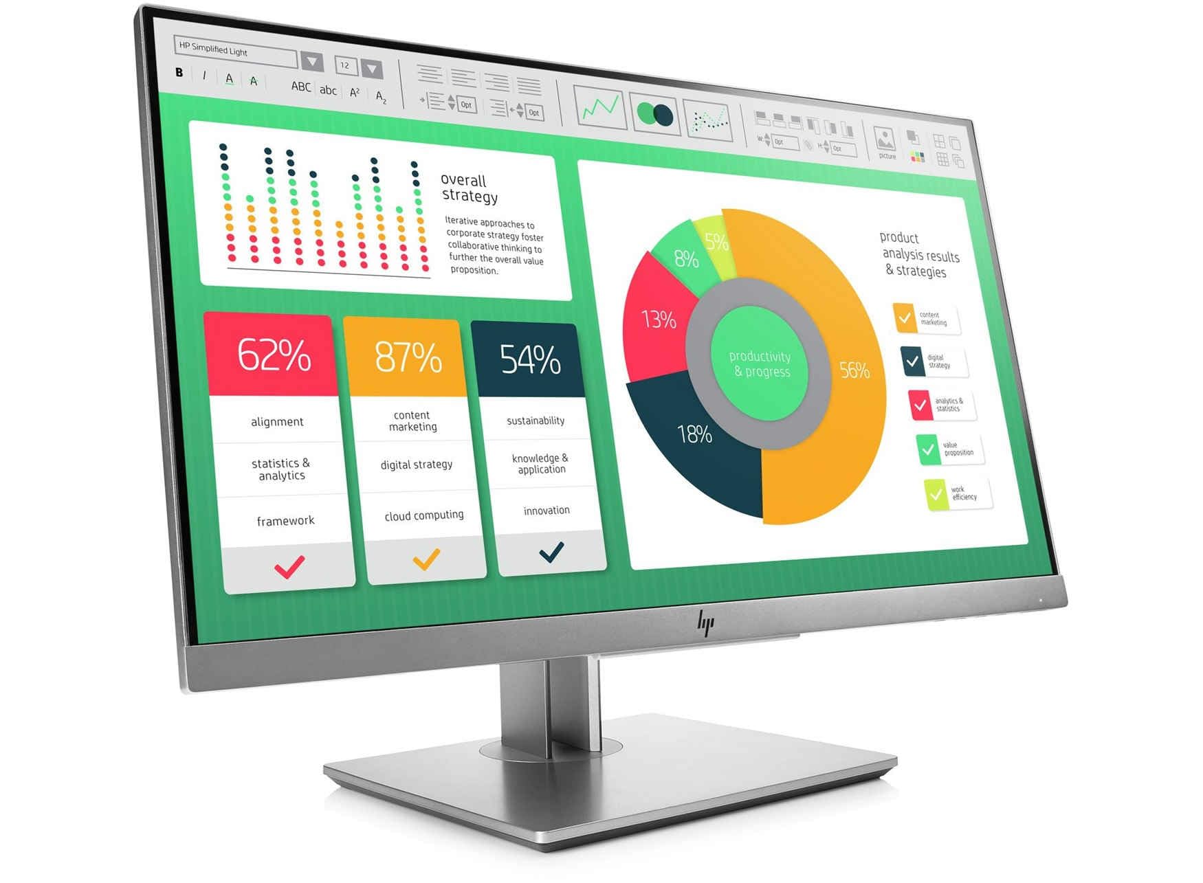 HP EliteDisplay E223 54,6 cm (21.5") 1920 x 1080 Pixel Full HD LED Piatto Nero, Argento