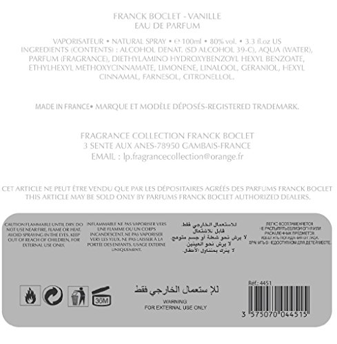 Franck Boclet unisex Parfum Vanille 3.4 OZ