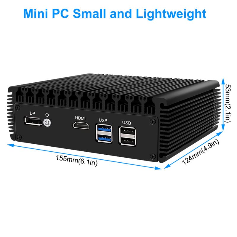 6 Port Firewall Micro Appliance, Firewall Mini PC Inter Celeron N5105 Router PC, OPNsense, AES-NI, VPN, 16GB RAM 256GB SSD