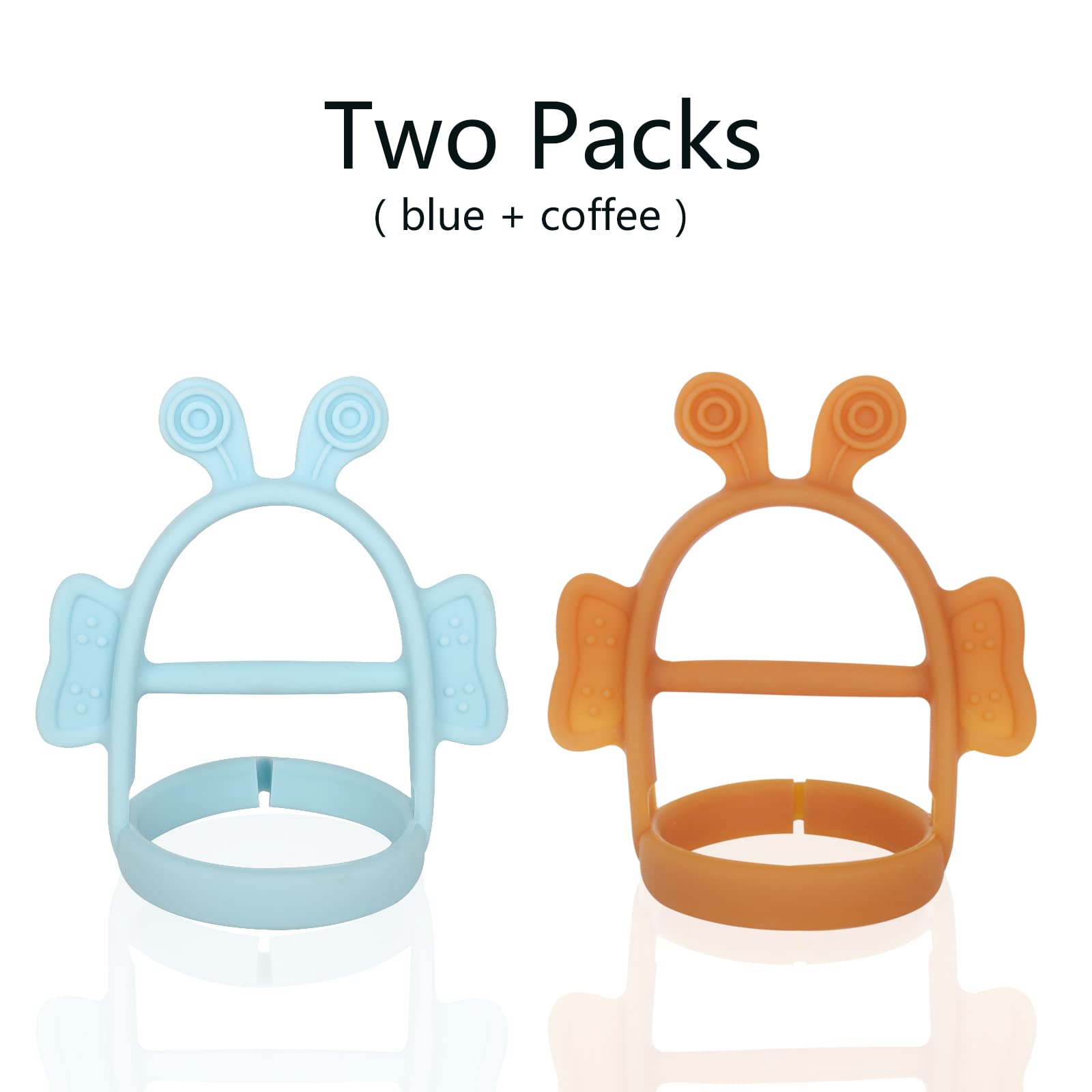 Adjustable Baby Wrist Teethers for Babies Never Drop Silicone Baby Teething Toys for 0 6 12 Months Infants Toddlers Baby Chew Toys for Sucking Needs (Bee-Blue+Brown)