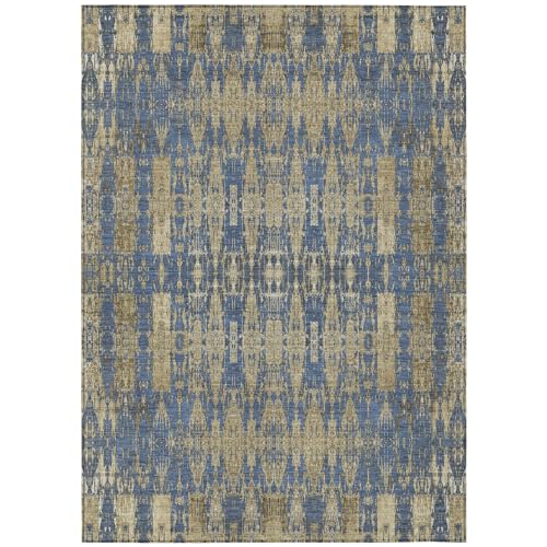 Addison Rugs Chantille ACN580 Blue 9' x 12' Indoor Outdoor Area Rug, Easy Clean, Machine Washable, Non Shedding, Bedroom, Living Room, Dining Room, Kitchen, Patio Rug