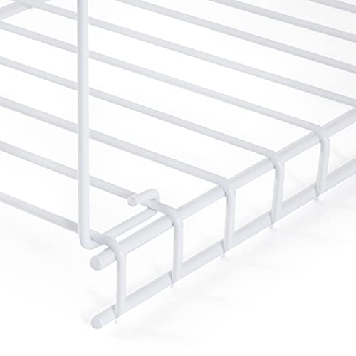 Rubbermaid Universal Closet 24 Inch Long Durable Steel Custom Wire Hanging Added Storage Shelf Accessory, White