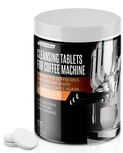 CleanHike Espresso Machine Cleaning Tablets - (100 Tablets) For Breville, Jura, Miele, and Universal Coffee Machine for All Brands - Professional Coffee Grease and Residue Cleaner for Baristas (1)