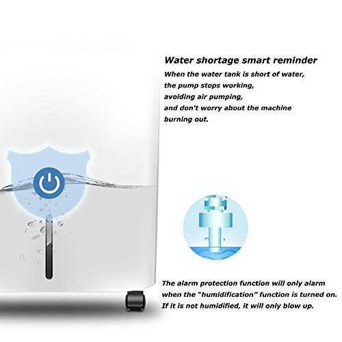 Cooling Fan Evaporative Cooler, with Remote Control Portable Bladeless Air Cooler, Electric Fan & Humidifier, 7H Timing,LCD Display, 3 Modes Air Conditioner for Indoor Home Office Dorms 55W Oscillati